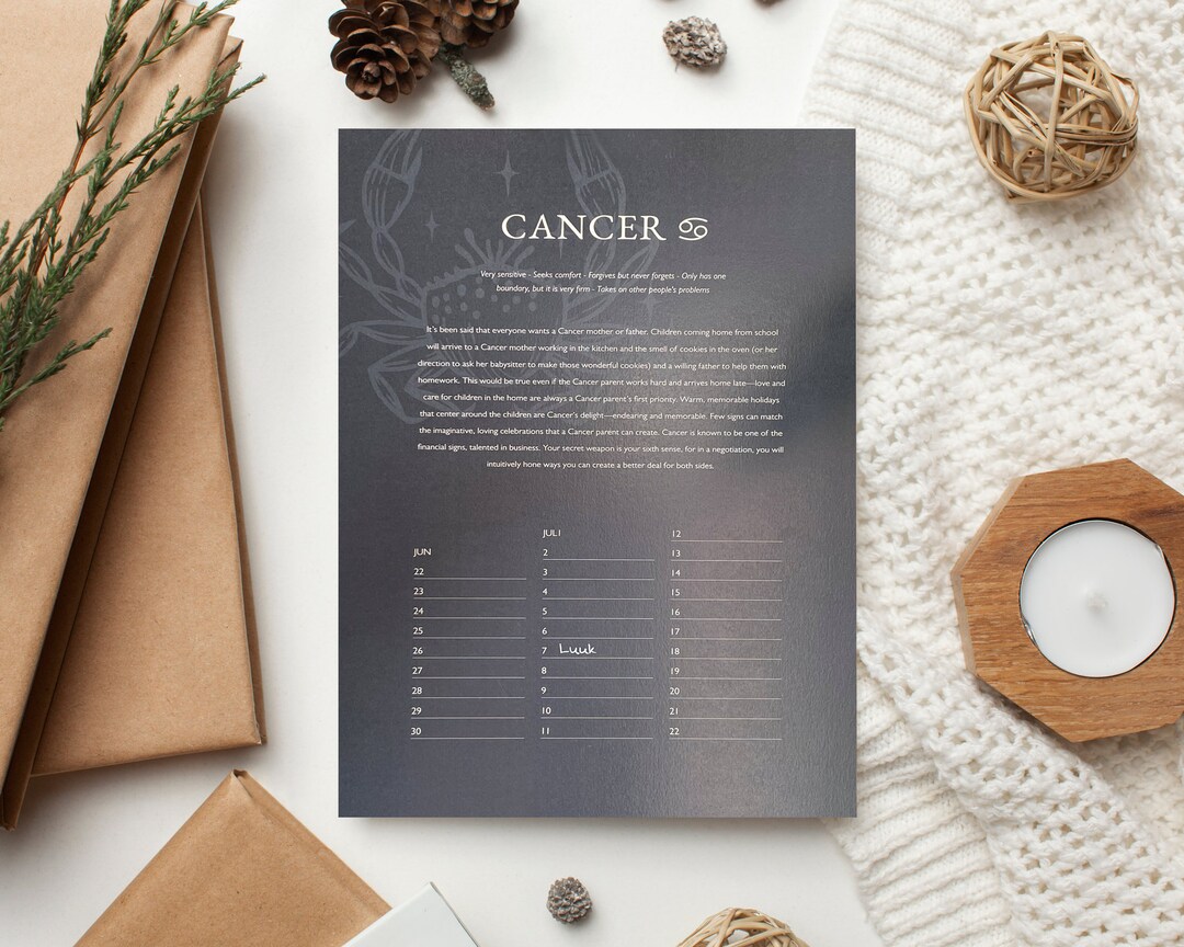 CANCER Zodiac, Birthday Calender, Digital Calender, Astrology Zodiac ...