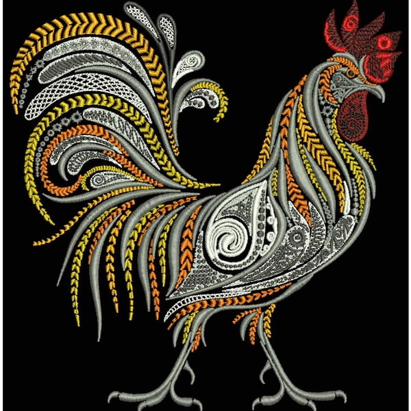 Rooster Embroidery Designs - Etsy