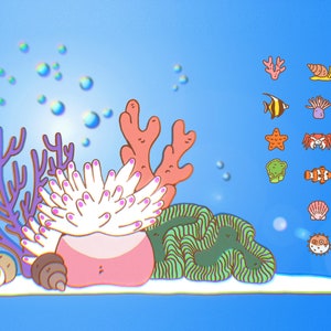 Coral Reef Underwater Icons and Wallpaper Set for Desktop | Y2k ...