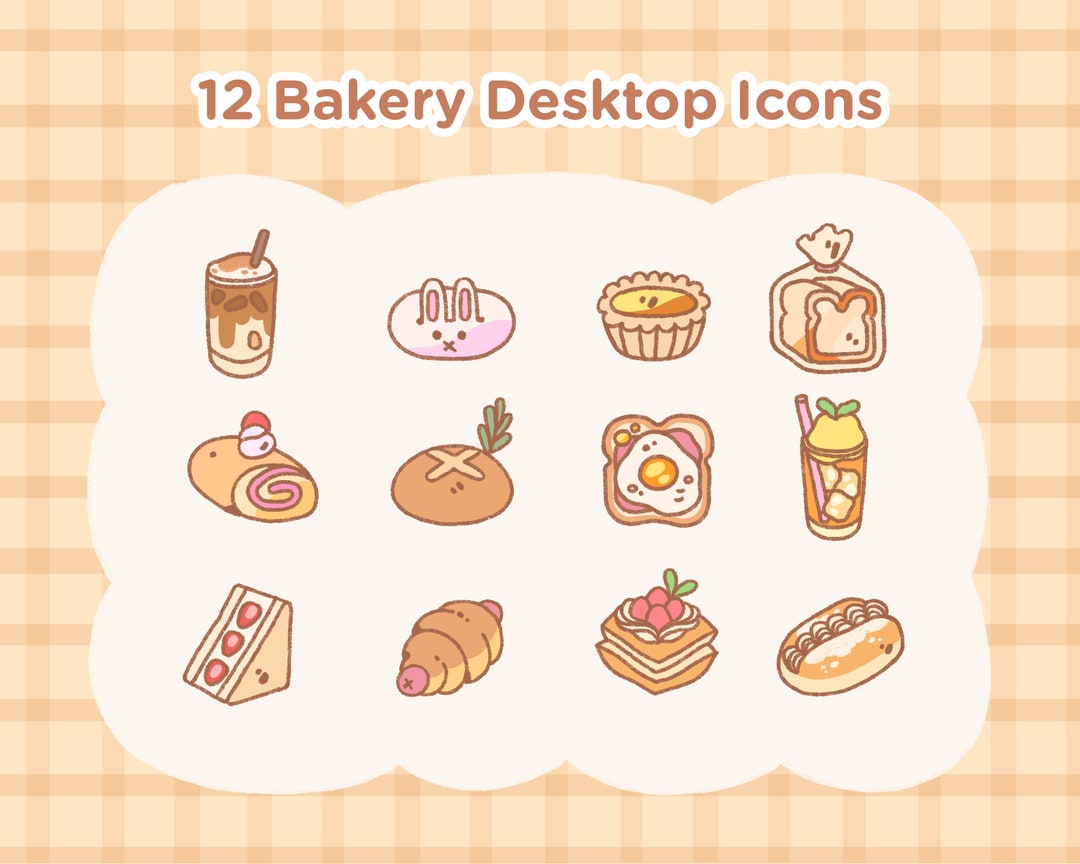 Cozy Bakery Desktop Icons for Mac and Windows - Digital Download - Cute ...