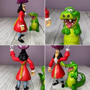 Disney Peter Pan Captain Hook and Tick Tock Crocodile Figures (flaws ...