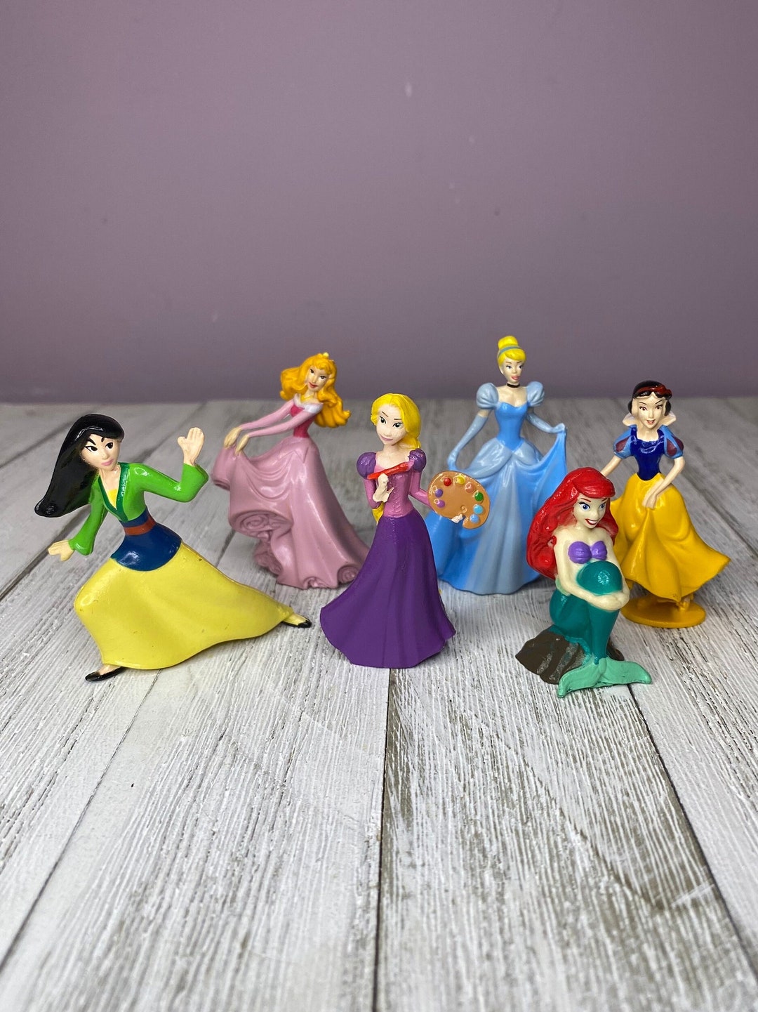 Disney Princesses 2-2.5 Mini PVC Figures/cake Toppers mulan, Rapunzel ...
