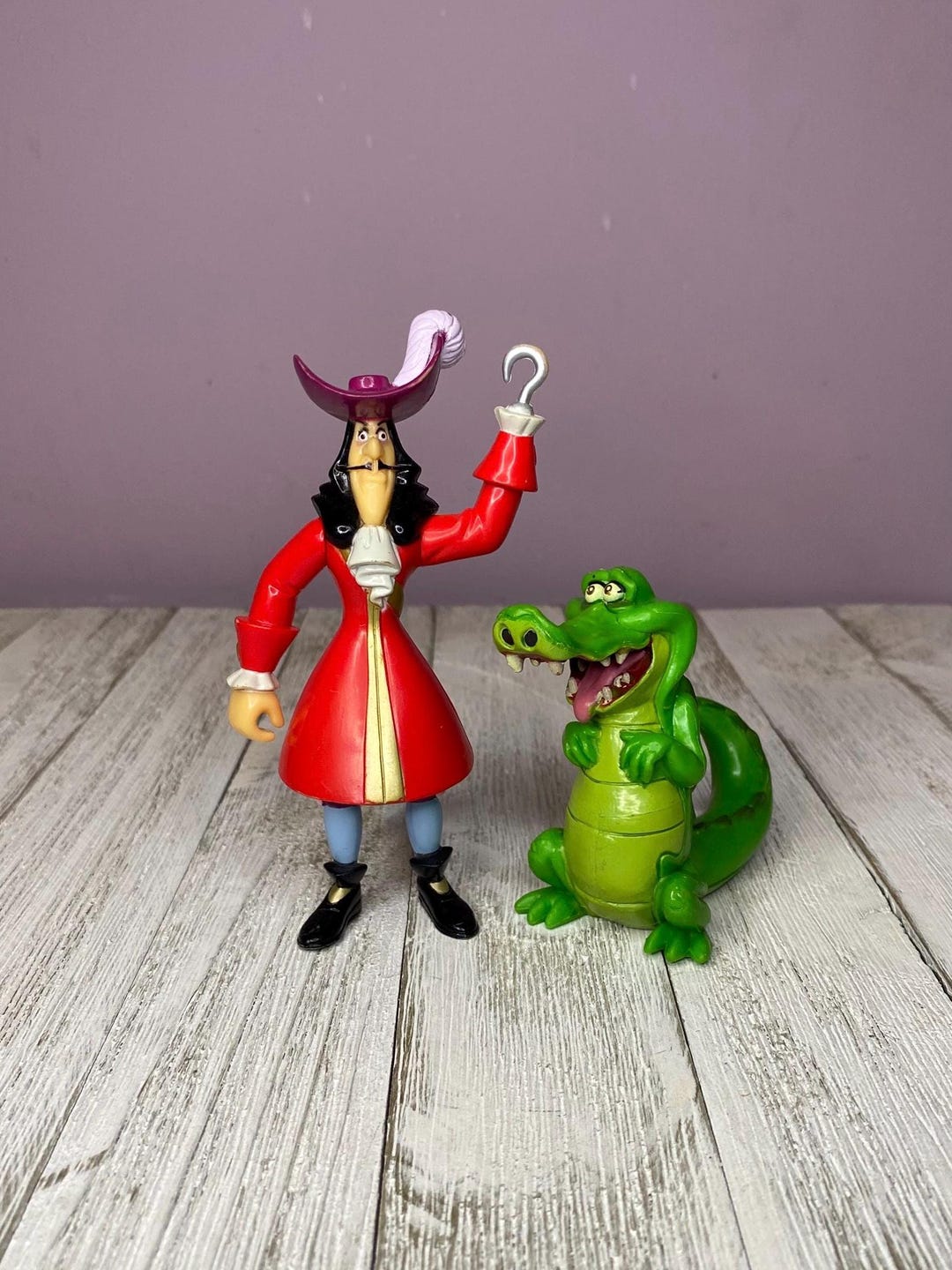 Disney Peter Pan Captain Hook and Tick Tock Crocodile Figures flaws/see ...