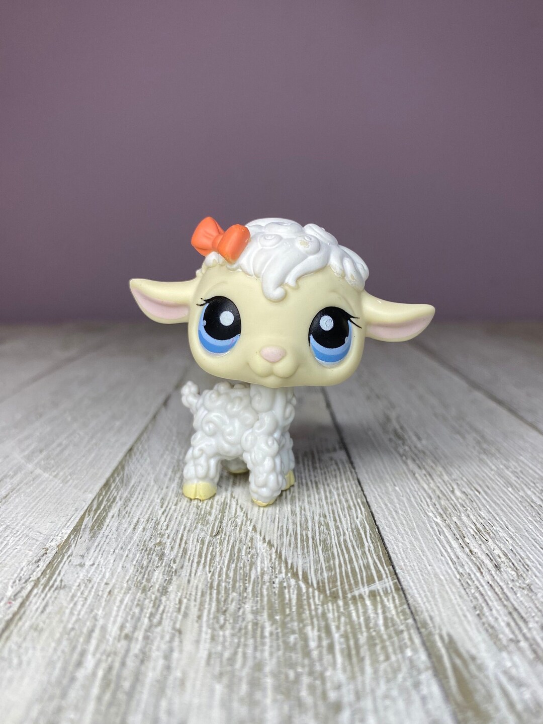 LPS Lamb Sheep Blue Eyes Cream Yellow and White 2005 Hasbro - Etsy