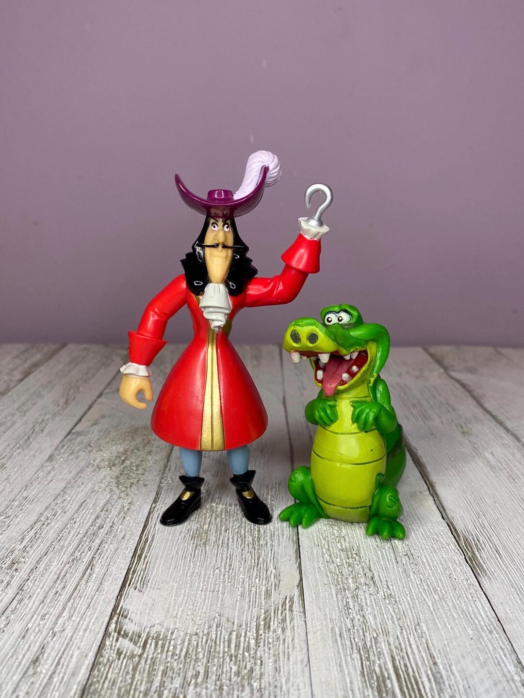 Disney Peter Pan Captain Hook and Tick Tock Crocodile Figures (flaws ...