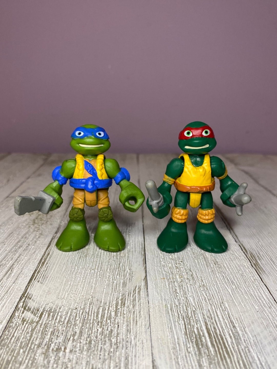 TMNT Half Shell Heroes Leo and Raph 2.5 Figures Prehistoric - Etsy