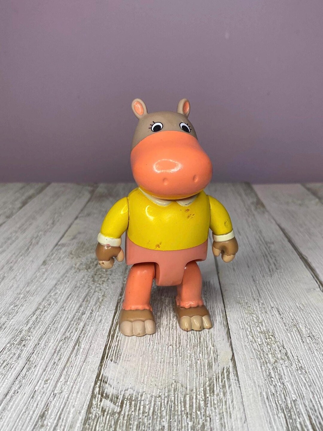 Busy World of Richard Scarry Hilda Hippo 4” Jointed Action Figure (1995 Tomy) Flaws/see ...