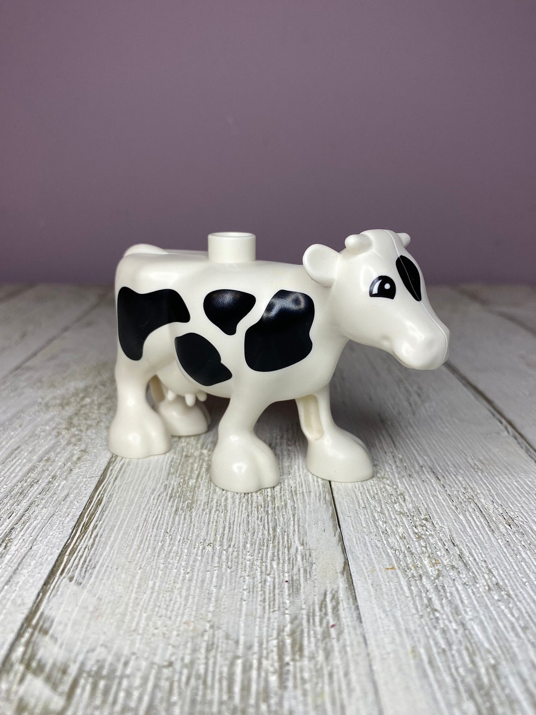 Lego Duplo Cow Figure Black and White Lego Duplo Farm Animal - Etsy