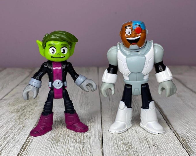 Imaginext Teen Titans Go Beast Boy and Cyborg 3” Figures DC Super ...