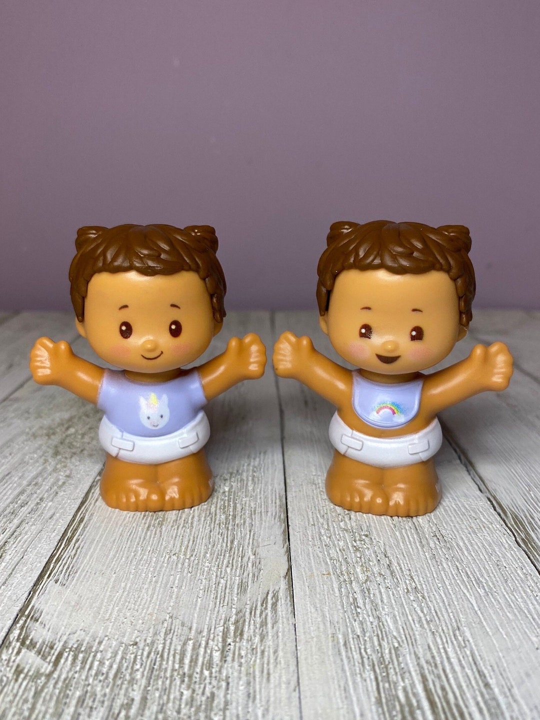 Fisher Price Little People Babies Snuggle Twins Brunette Girl Baby ...