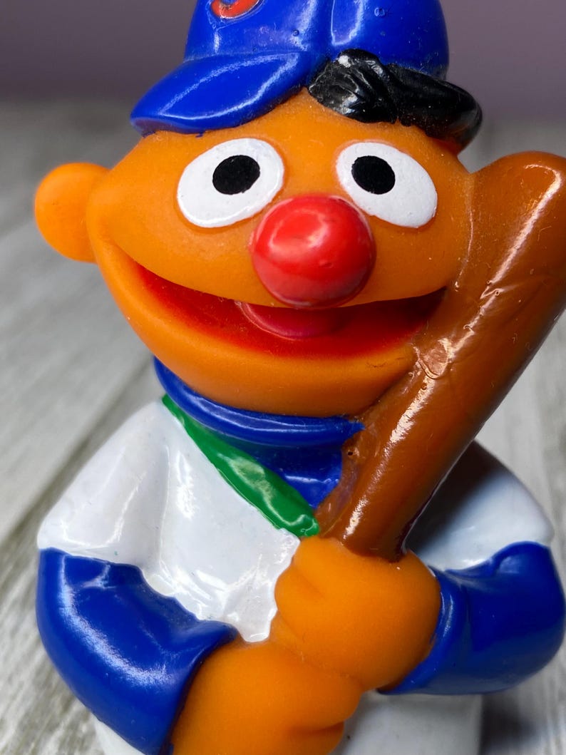 Sesame Street Ernie Baseball 2.75” PVC Soft Vinyl Finger Puppet Cake ...