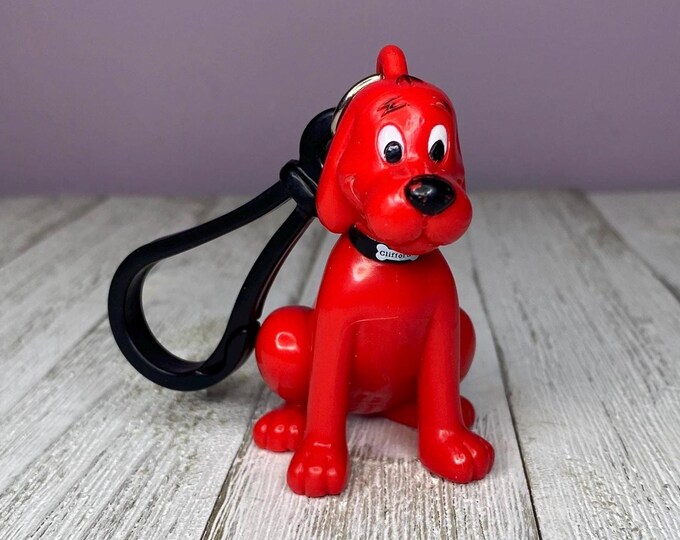 Clifford the Big Red Dog 3” PVC Figure Backpack Clip Keychain (flaws ...