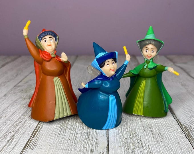 Disney Sleeping Beauty Good Fairies 3” PVC Figures Cake Toppers (flora ...
