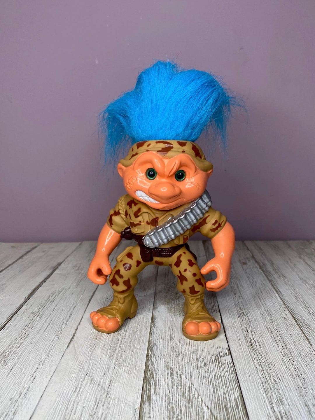Battle Trolls Army General Troll Blue Hair Troll Figure (1992 Hasbro ...