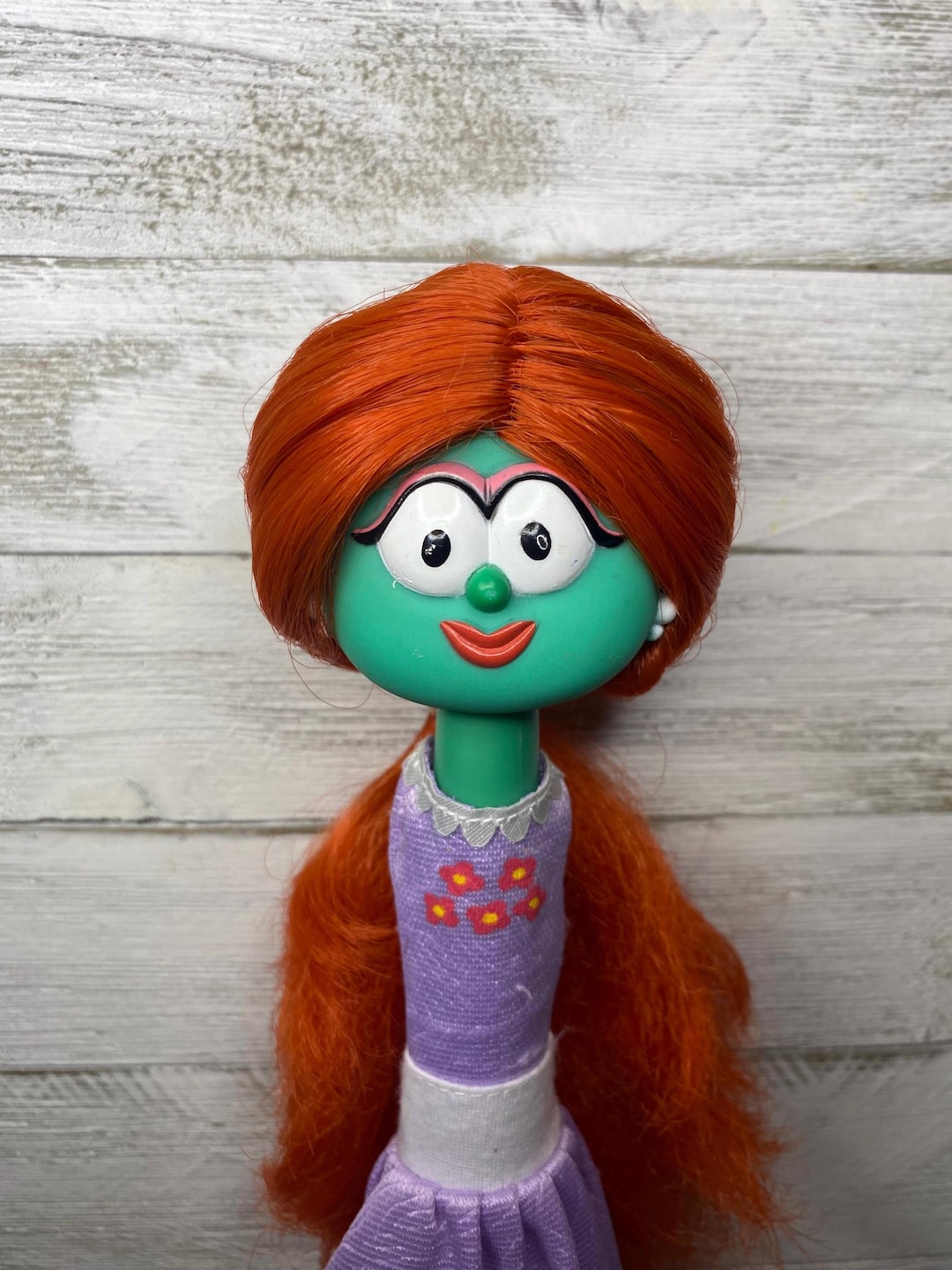 Veggietales Petunia Rhubarb 10” Plastic Toy Doll in Dress, Veggie Tales ...
