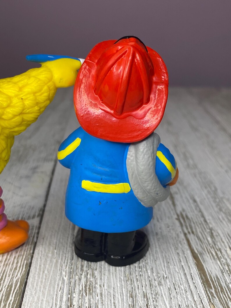 Sesame Street Big Bird Artist and Ernie Firefighter PVC Figures Cake ...