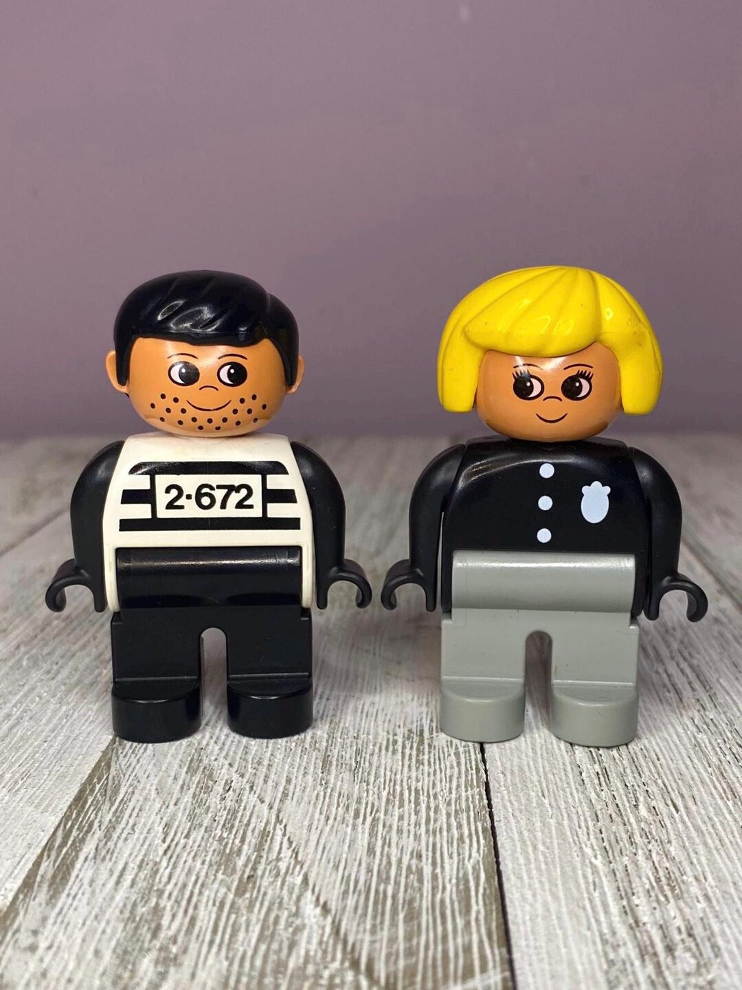 Vintage Lego Duplo Policewoman and Prisoner Figures, Lego Duplo People ...