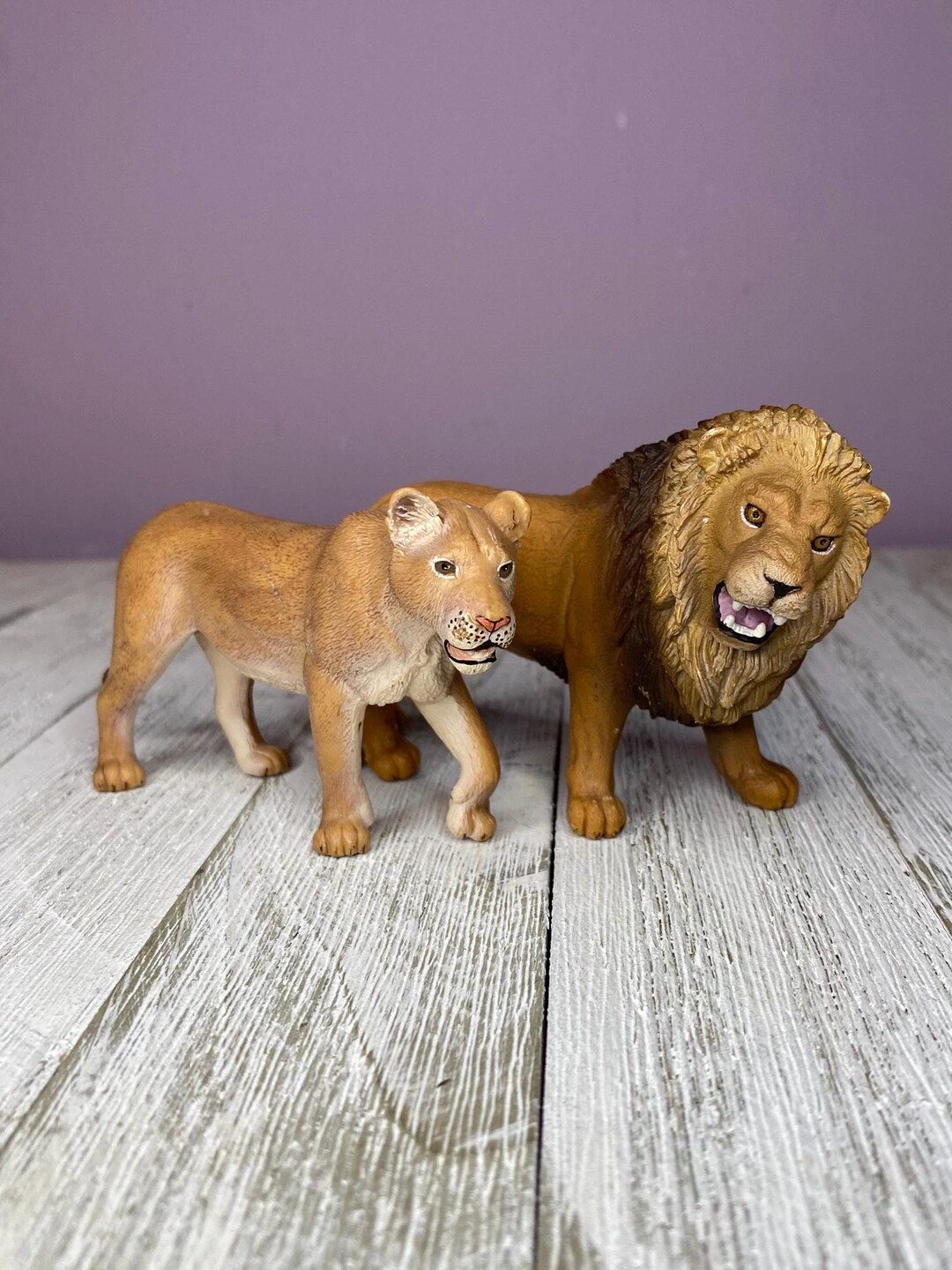 Schleich Lion and Lioness, Male and Female Lion Figures Schleich Safari ...