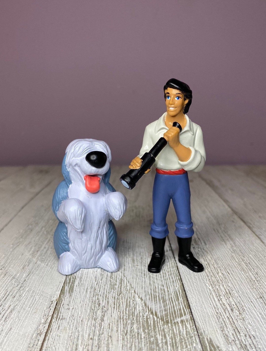 Disney the Little Mermaid Prince Eric and Max the Dog PVC Figures/cake ...