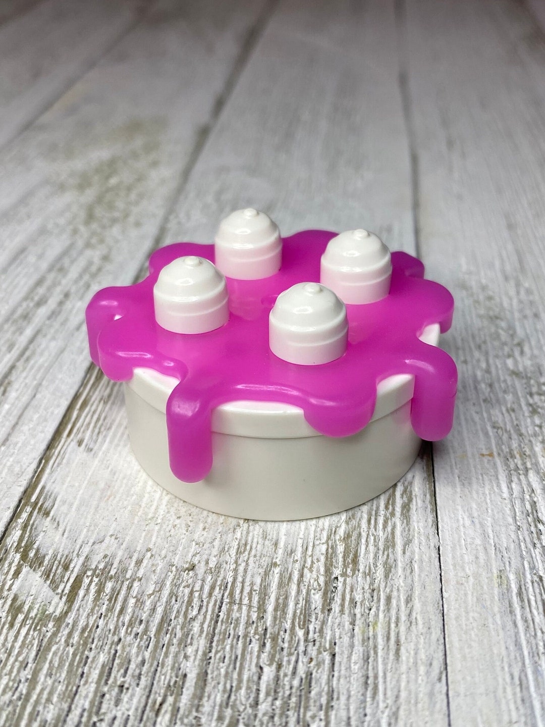 Lego Dulpo Birthday Cake Pink Frosting Piece - Etsy