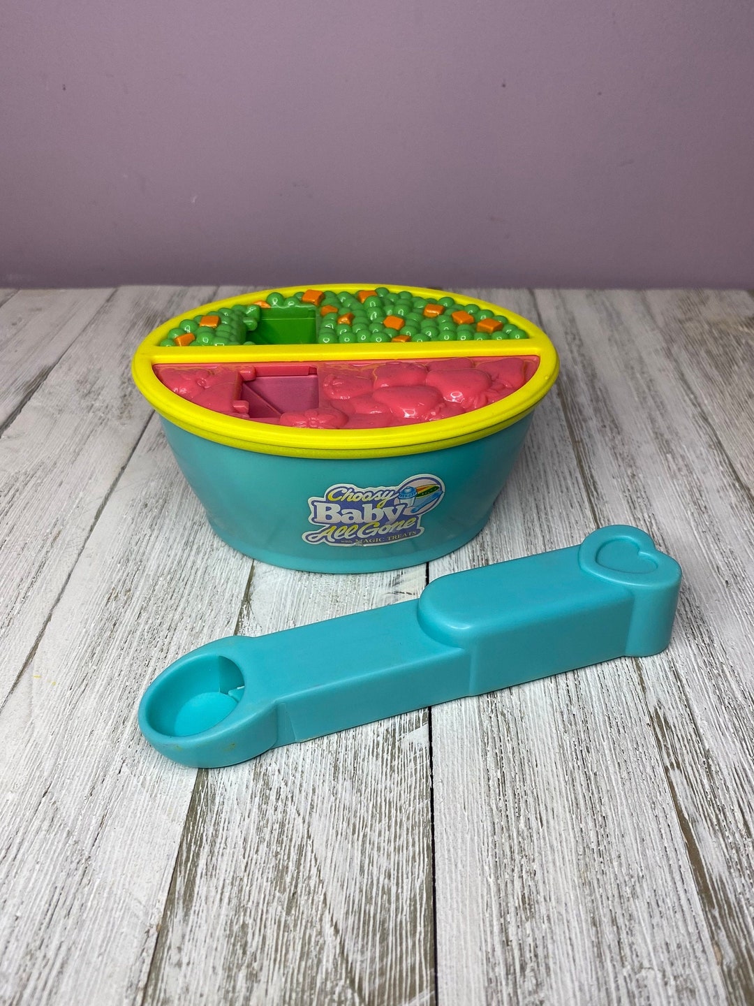 1996 Choosy Baby All Gone Replacement Bowl and Spoon Peas Carrots and ...
