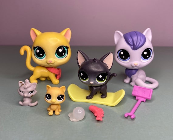 LPS Cat Family/snowboarding Kitty Crew hasbro - Etsy