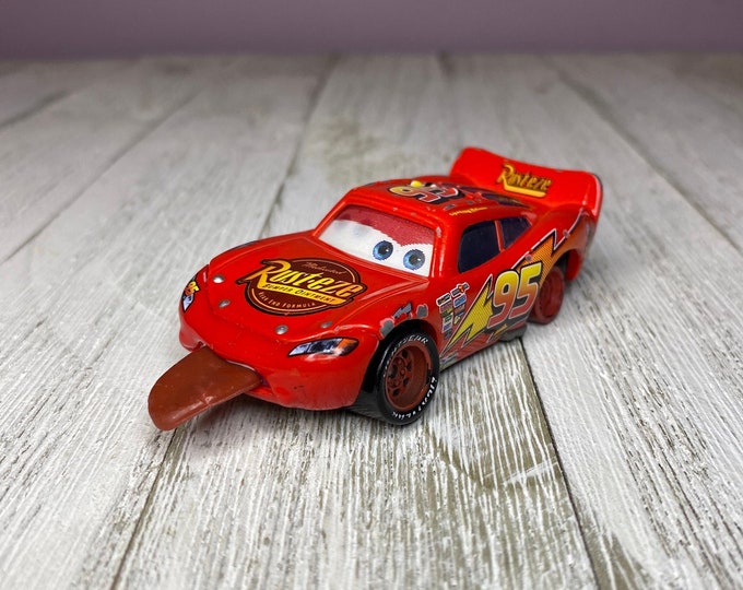 Disney Pixar Cars Finish Line Tongue Out, Popped Back Tires Lightning ...
