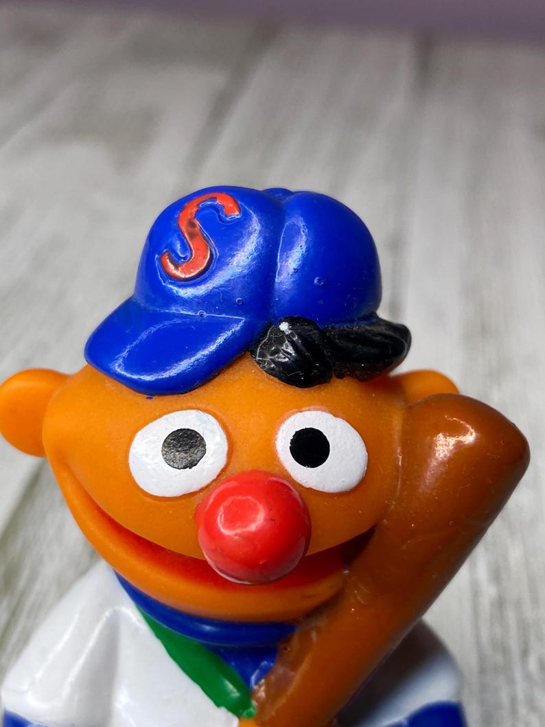 Sesame Street Ernie Baseball 2.75” PVC Soft Vinyl Finger Puppet Cake ...