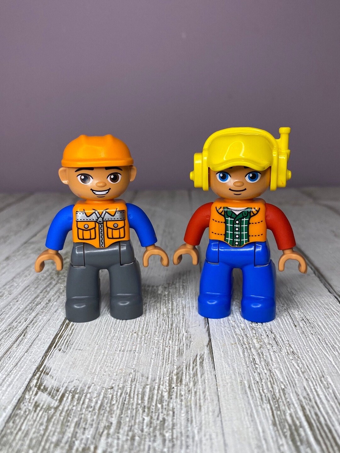 Lego Duplo People Construction Worker Men Figures - Etsy
