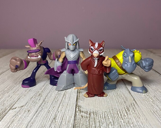 TMNT PVC Mini Figures/cake Toppers Master Splinter, Shredder, Bebop ...