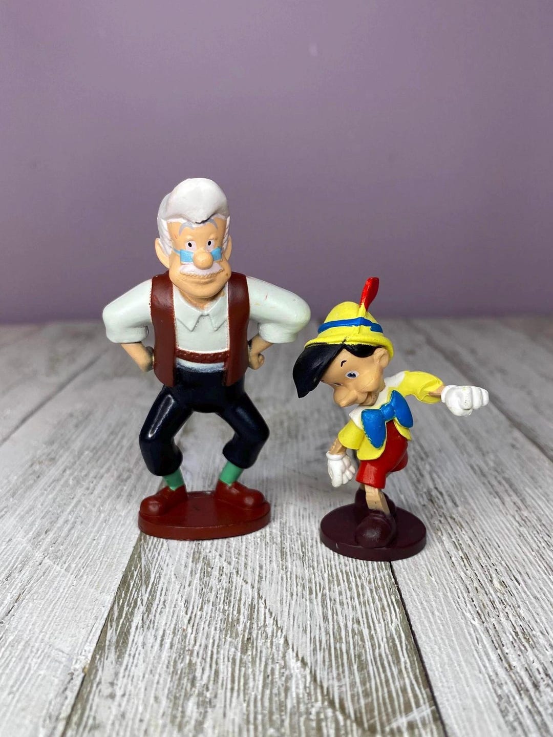 Disney Pinocchio and Geppetto Mini Figures Cake Toppers (flaws/see ...