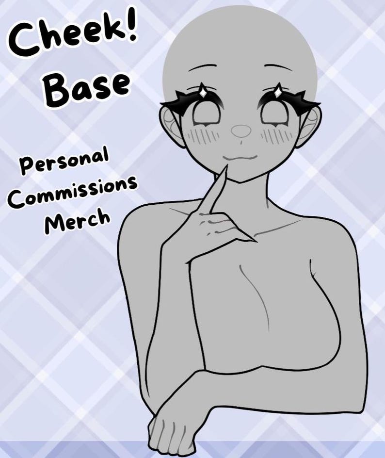 Cute DIY Anime Girl Cheek! Base for Adopts, Emotes, Comms, Etc ...