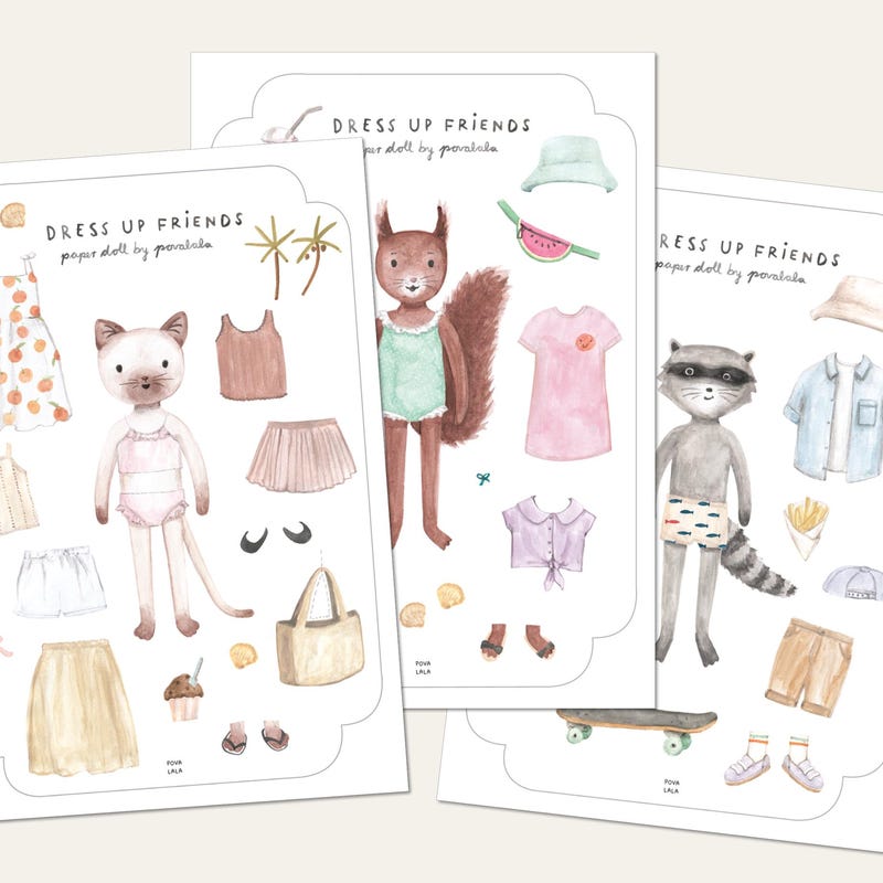 Cat Paper Doll - Etsy