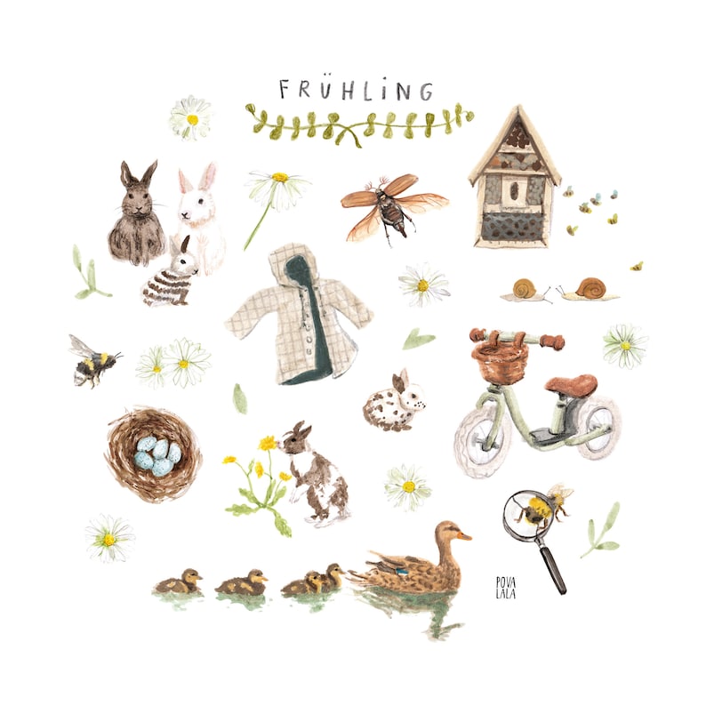 4 Seasons Poster Dig Download Spring Summer Autumn Winter Nursery Girls ...