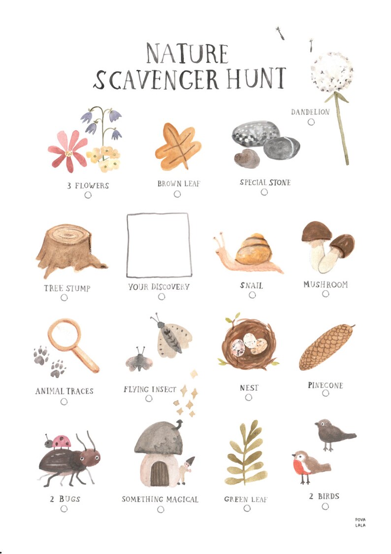 NATURE SCAVENGER HUNT Treasure Hunt Printable Children Research ...