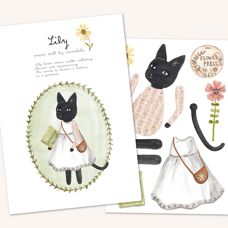 Cat Paper Doll - Etsy