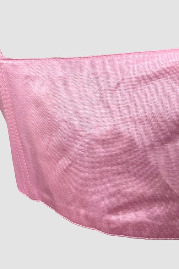 Vintage 90s Versace Pink Satin Crop Top Gem