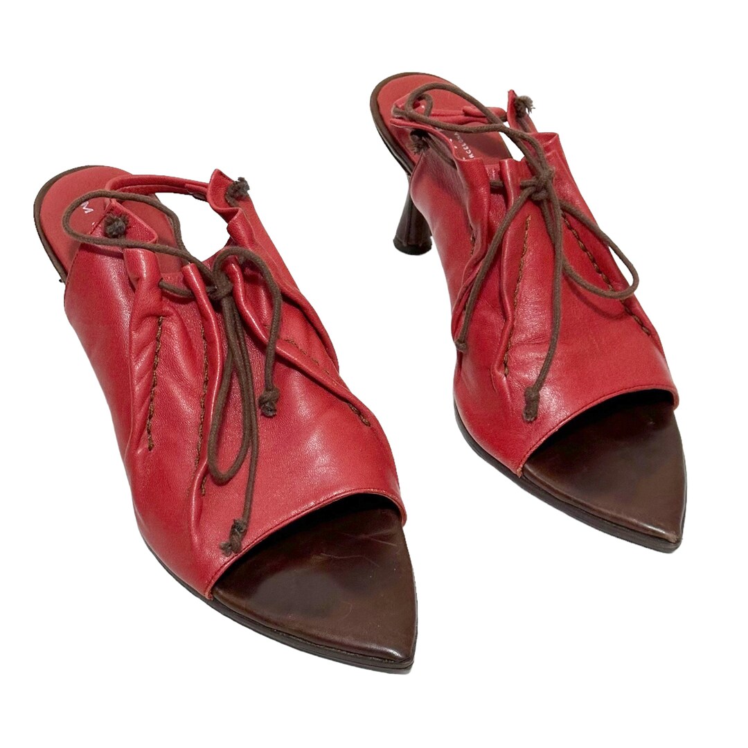 Vintage 90s 'muxart' Red Slingbacks (size UK 5.5 EU 38.5 US 8) - Etsy