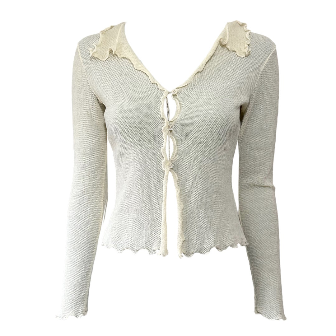 Vintage 00s 'ferre' Cream Mesh Top - Etsy