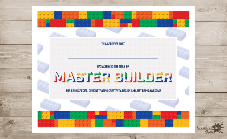 Master Builder Certificate - Etsy