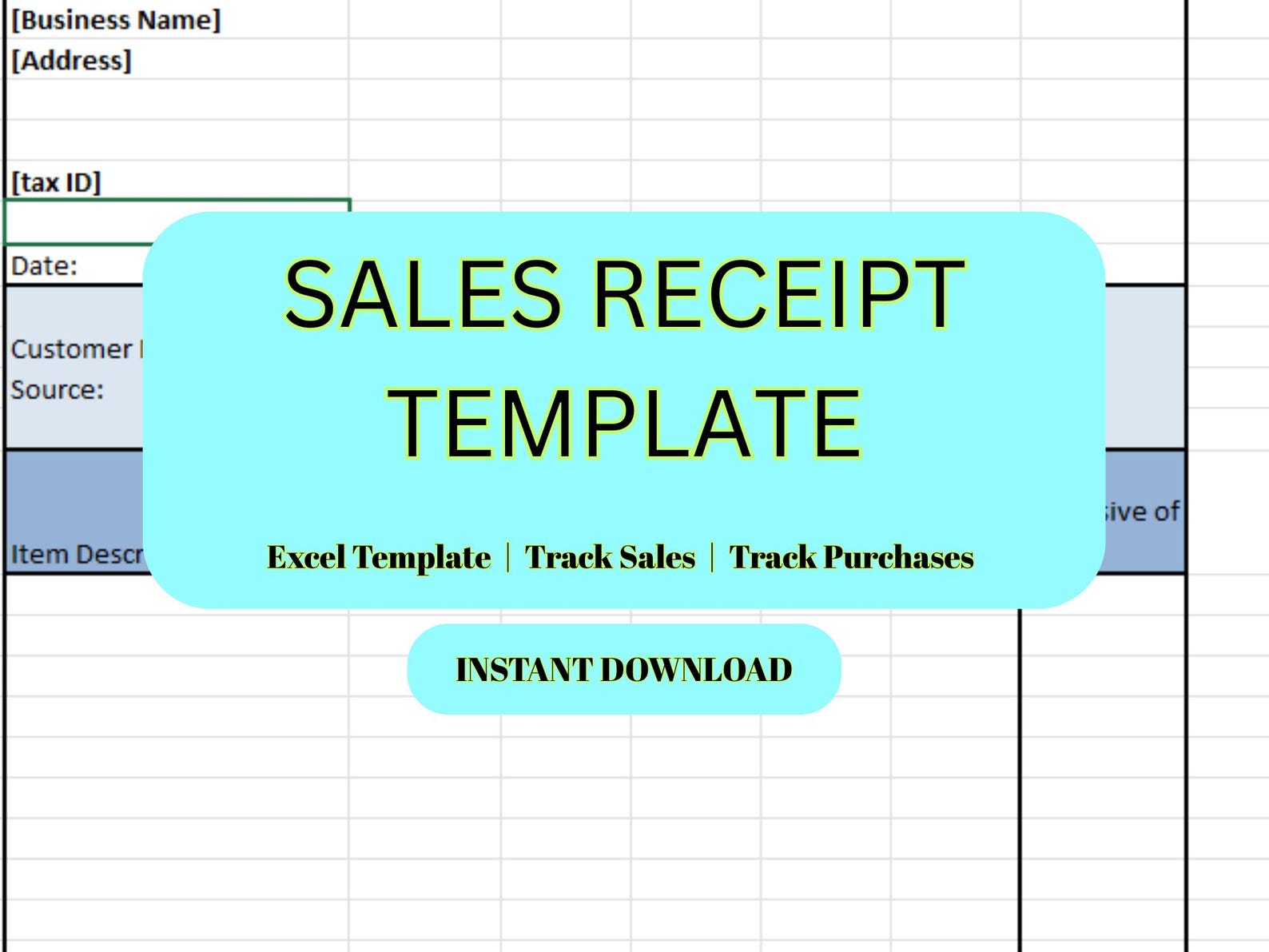 Sales Receipt Template Excel | Simple Business Receipt | Itemized ...