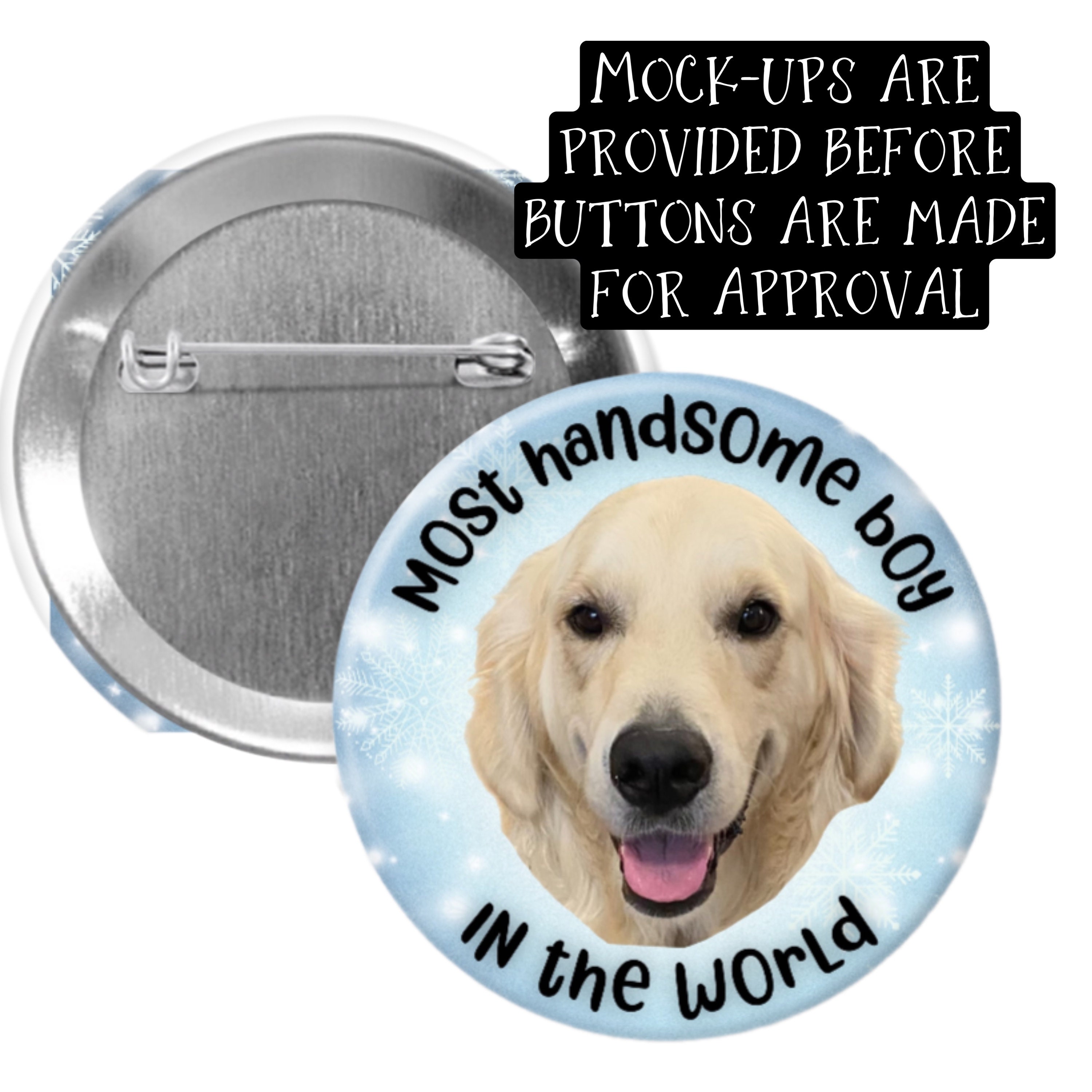 Floating Head Button, Face Pins, 2.25” or 3” Round Pin-back Buttons ...