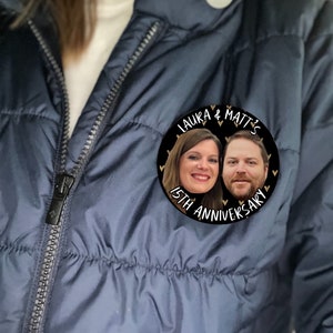 Anniversary Couple Pins, Floating Heads Button, Face Pins, 2.25 or 3 ...