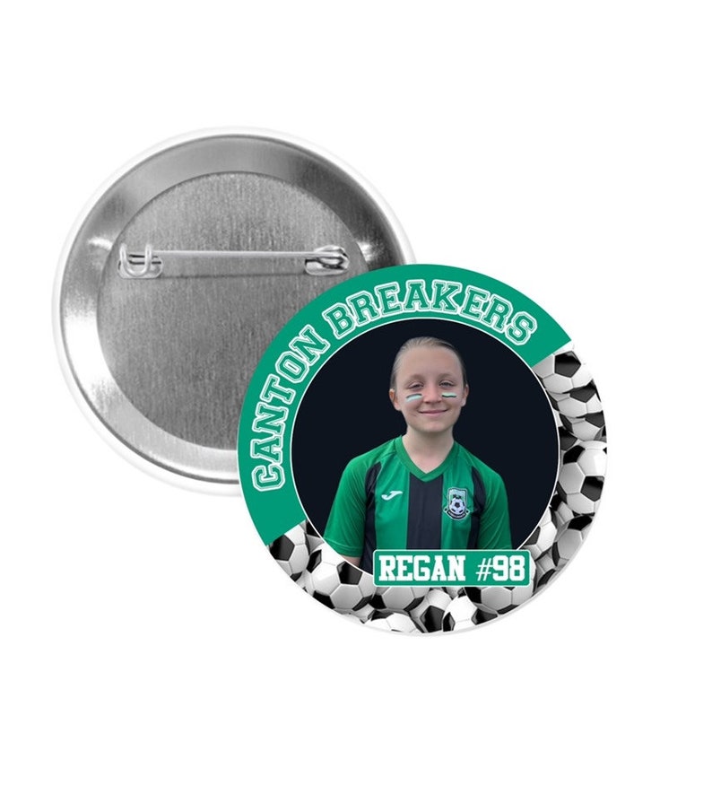 Personalized Sports Player Button Badge Pin, Player Name Number, Custom ...