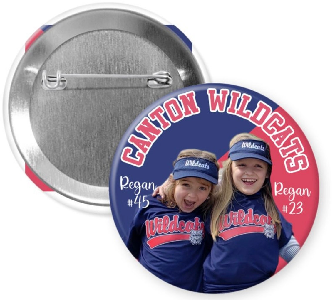 Sports Team Button Personalized Pins for School Teams Team - Etsy