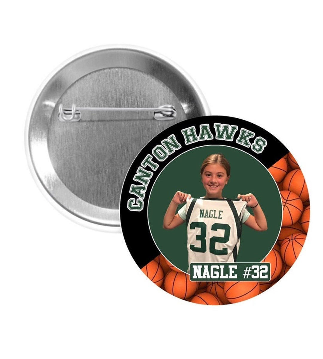 Personalized Sports Player Button Badge Pin Player Name - Etsy