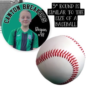 Sports Team Button, Personalized Pins for School Teams, Team Mom Dad ...