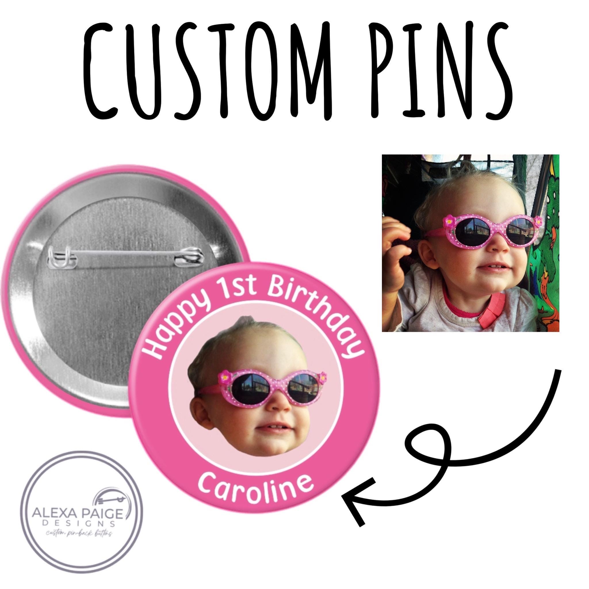 Floating Head Button, Face Pins, 2.25” or 3” Round Pin-back Buttons ...