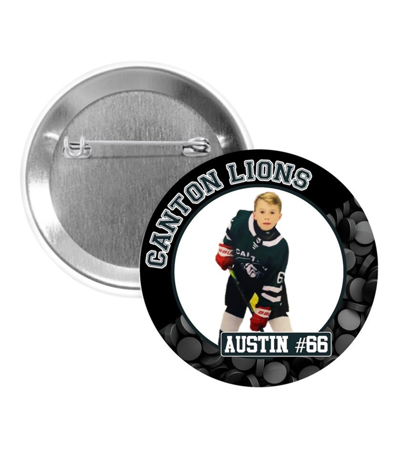 Personalized Sports Player Button Badge Pin, Player Name Number, Custom ...