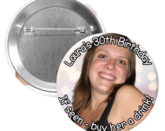 CUSTOM BIRTHDAY BUTTONS 21st Birthday Button Birthday Party Favors ...